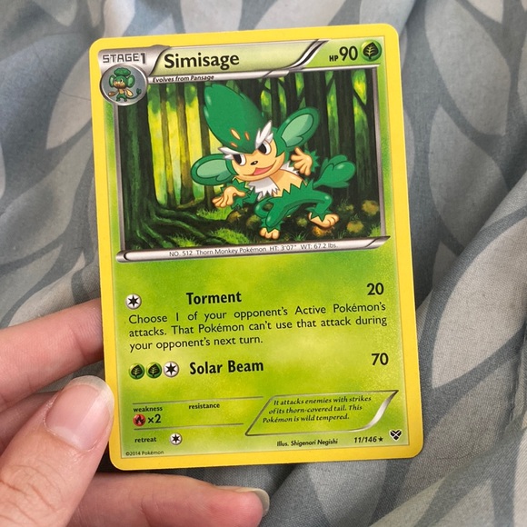 Pokemon | Other | Simisage Pokmon Card | Poshmark